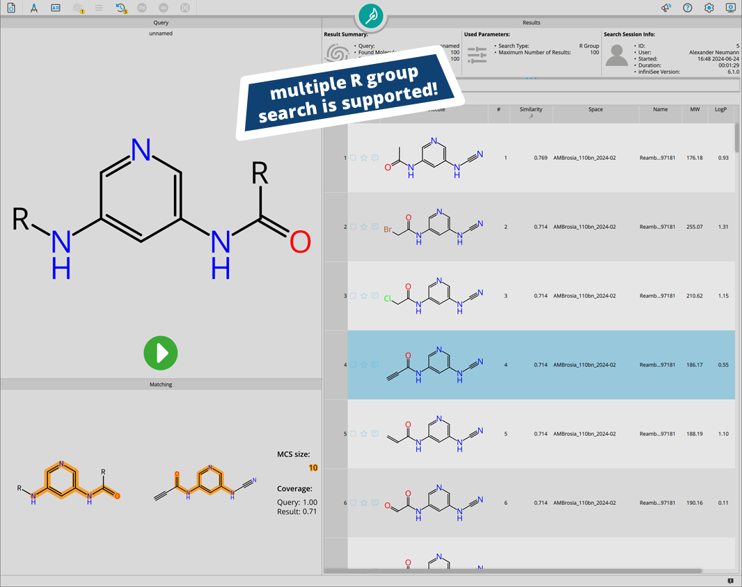 R Group Search Support and Ad Hoc Libraries — infiniSee 6.1 'Echo ...