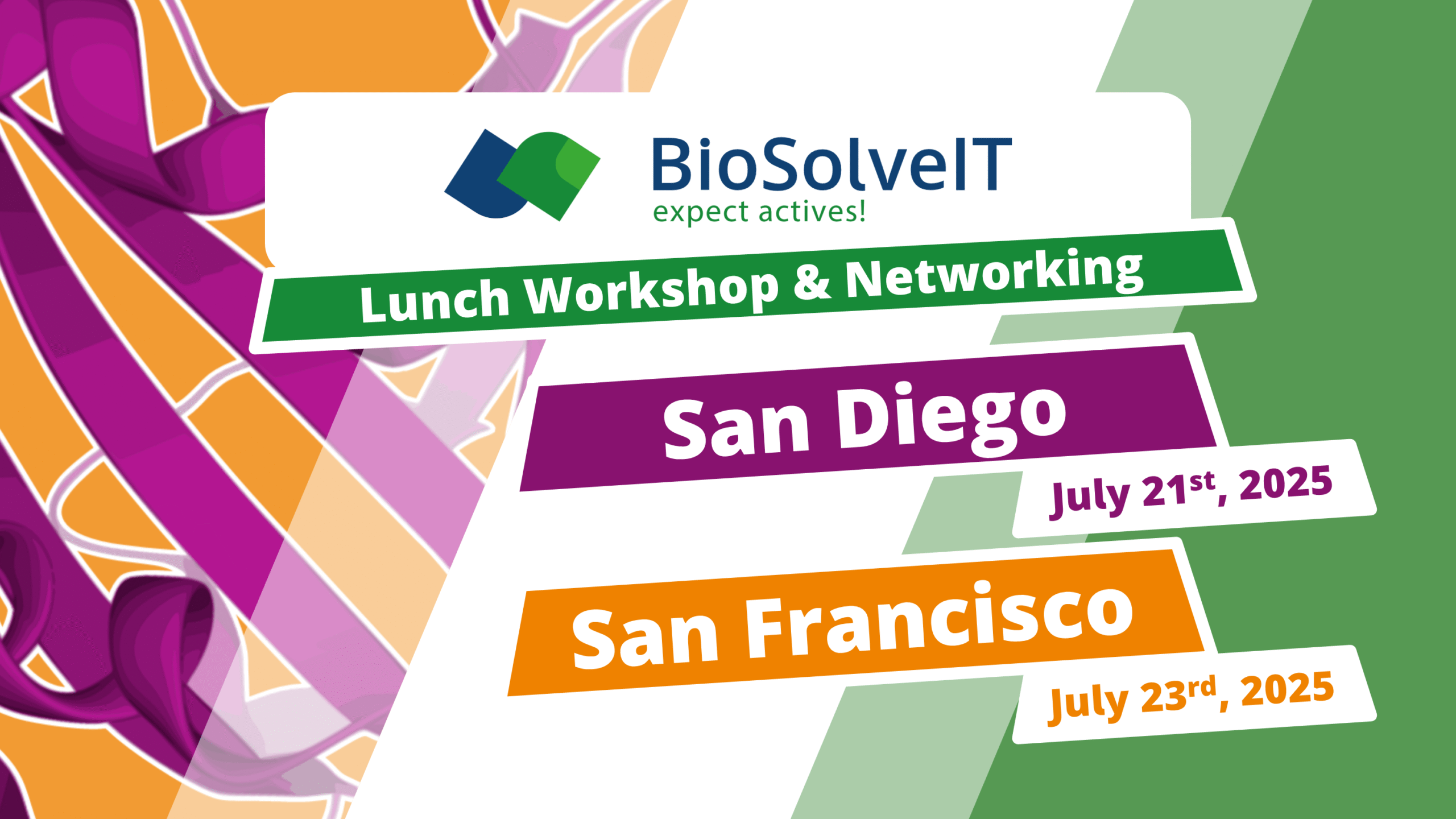 Upcoming Lunch Workshops in San Diego & San Francisco • BioSolveIT